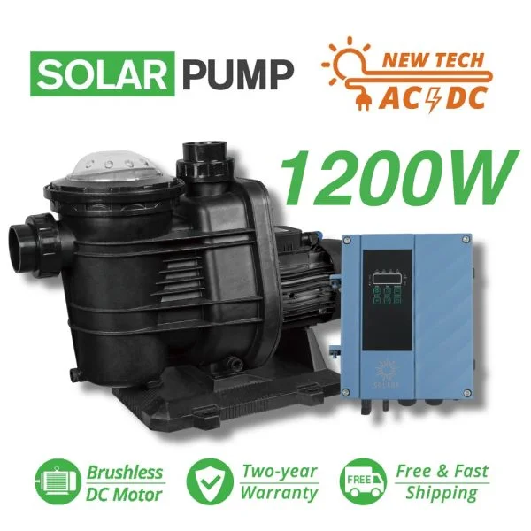 Solara 1200W AC/DC Solar Pool Pump Variable-Speed 1.6HP 118GPM | Solara ...